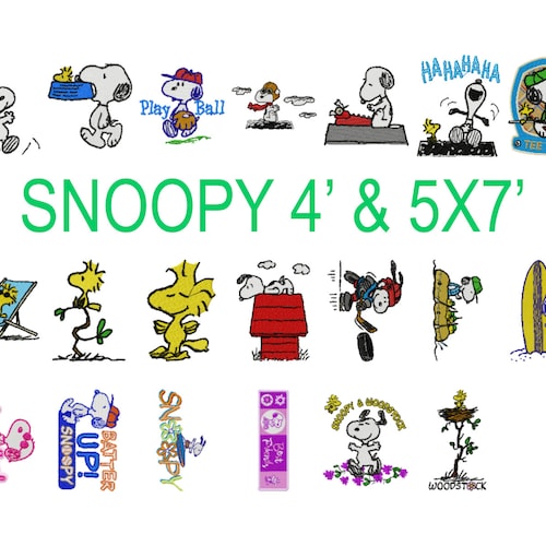 20 Snoopy Machine Embroidery Designs Peanuts Embroidery - Etsy
