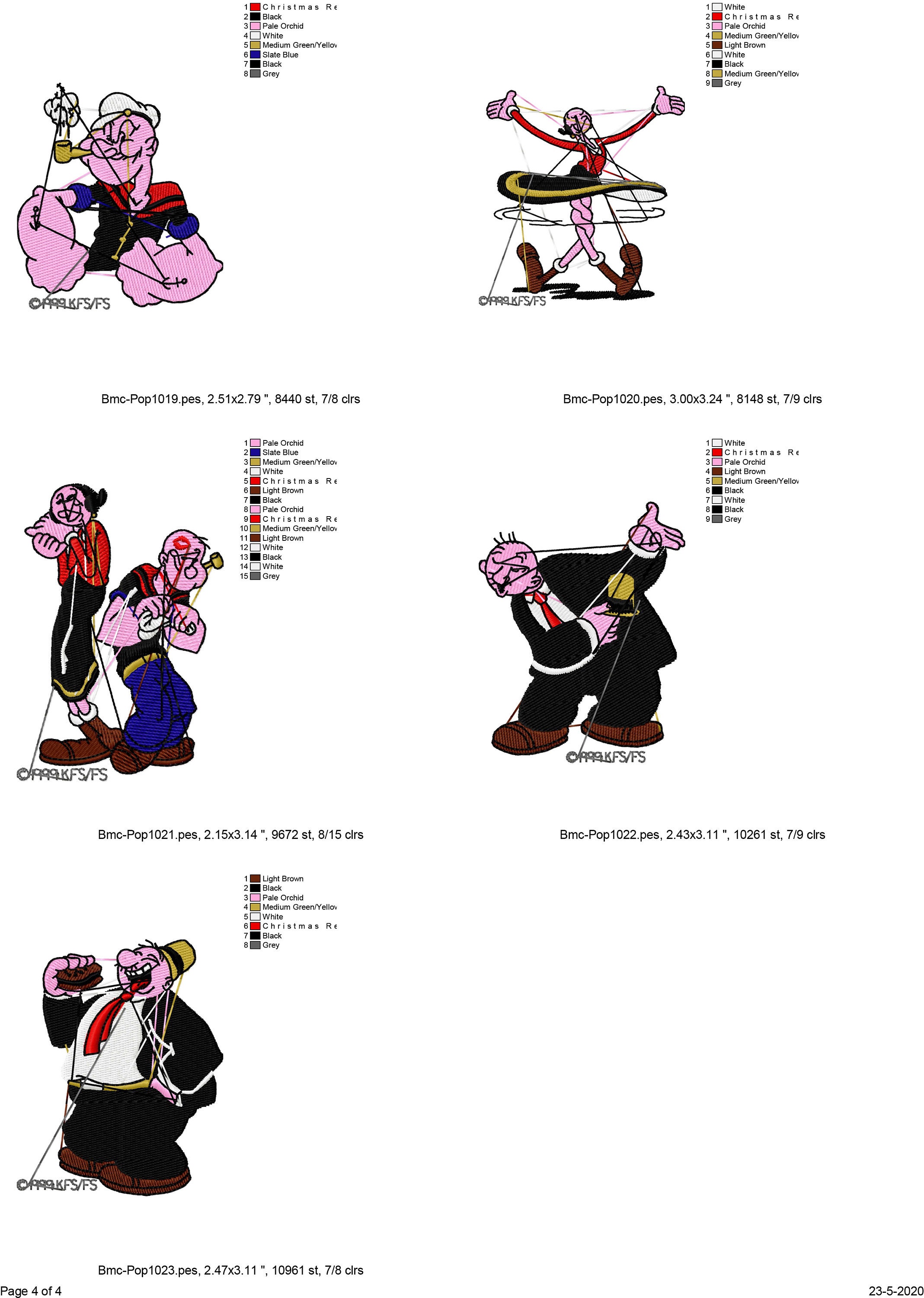 23 Popeye Machine Embroidery Designs Popeye the Sailor Man - Etsy