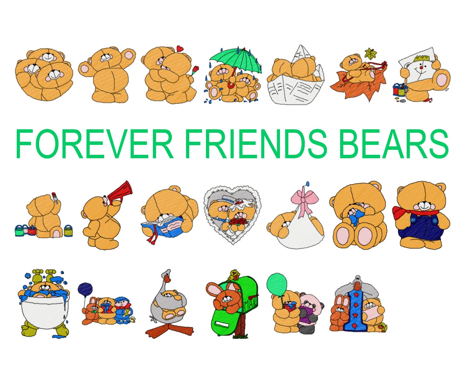 20 Forever Friends Bears machine embroidery designs teddy | Etsy