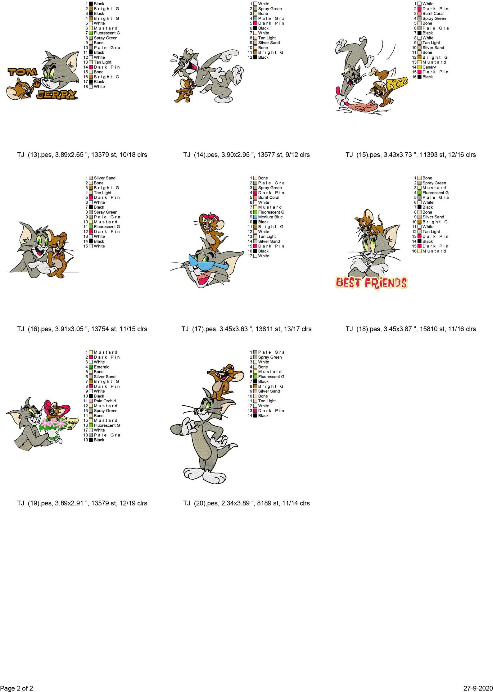 20 Tom & Jerry Machine Embroidery Designs, Jerry Mouse Embroidery ...