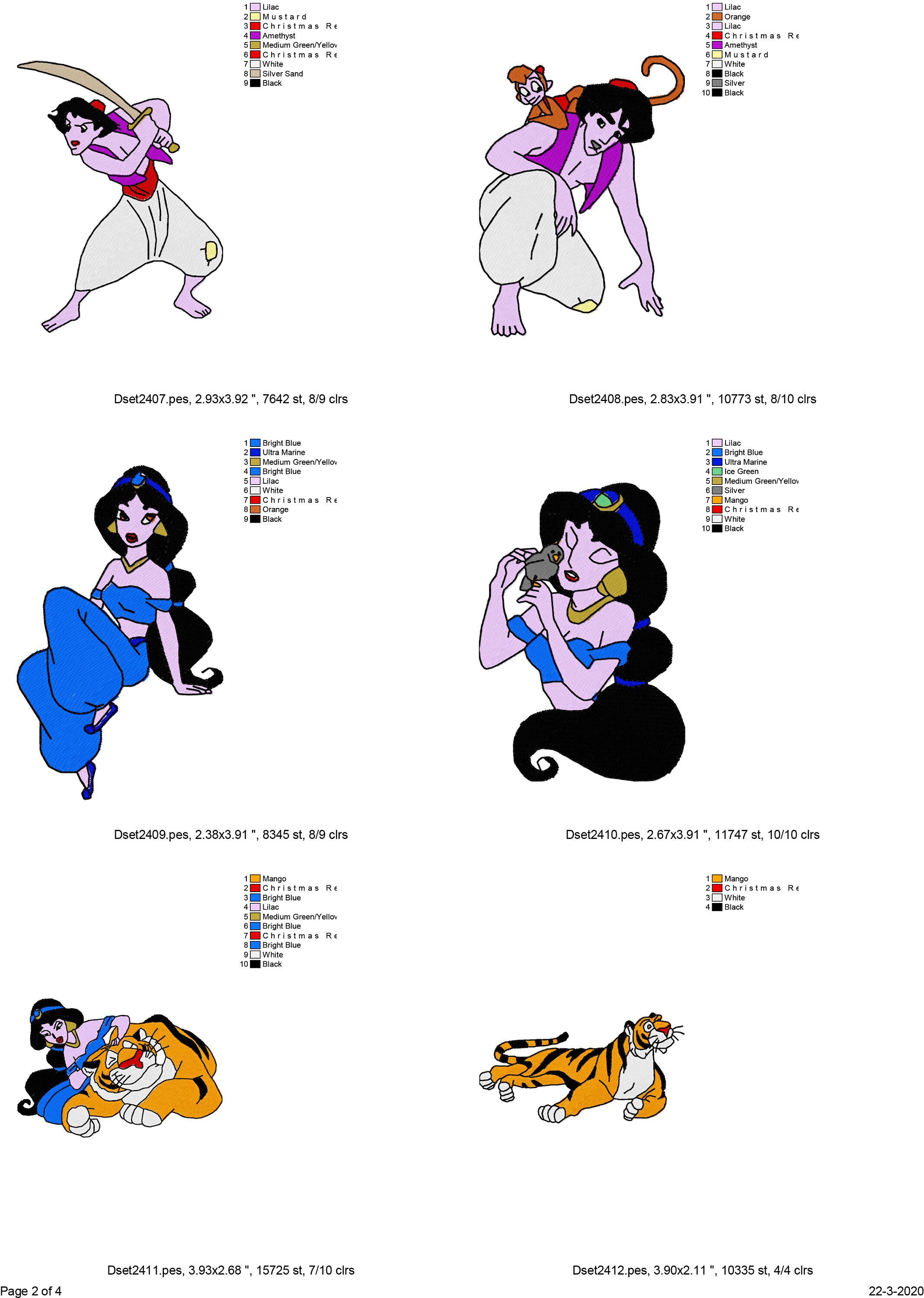 20 Disney Aladdin Machine Embroidery Designs Princess | Etsy