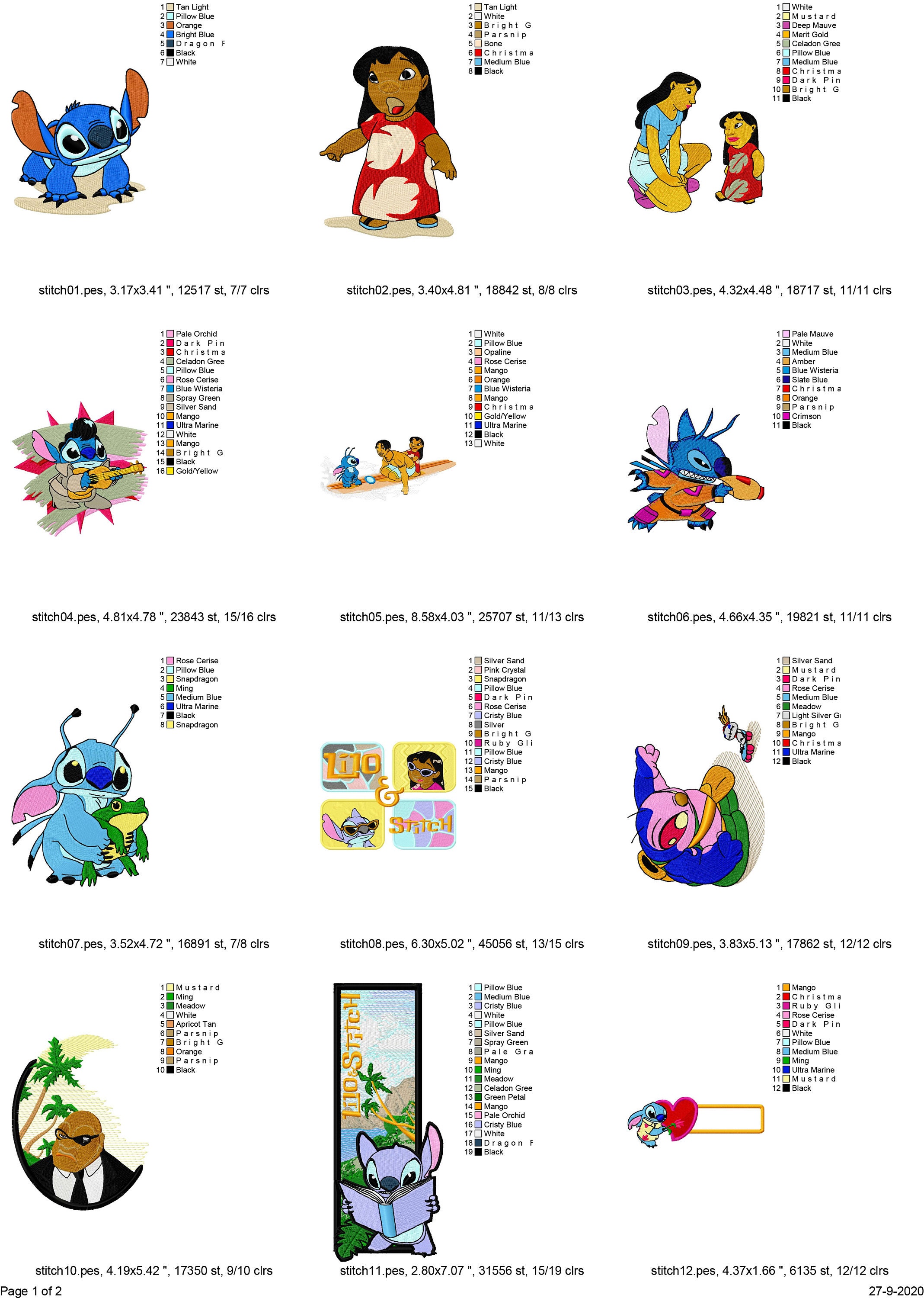 13 Disney Lilo & Stitch machine embroidery designs stitch | Etsy