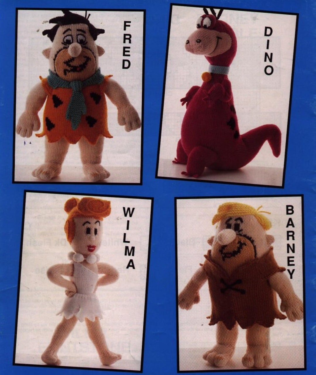 Flintstones Knitting Pattern PDF Booklet Fred Flintstone - Etsy