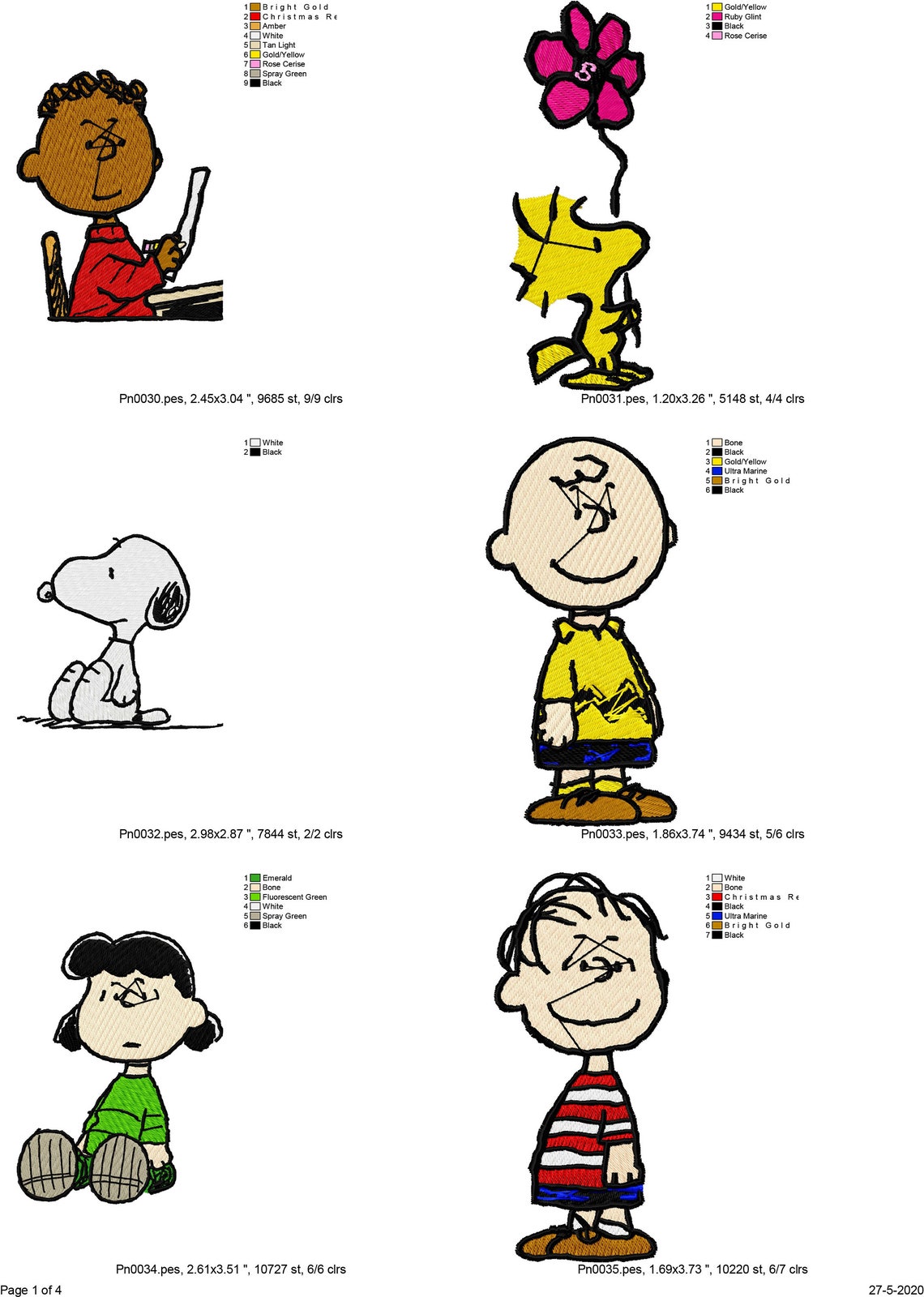 20 Snoopy Machine Embroidery Designs Peanuts Embroidery - Etsy