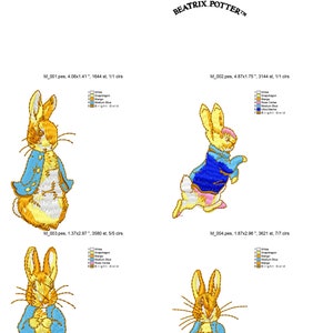 30 Peter Rabbit Machine Embroidery Designs, Beatrix Potter Embroidery ...