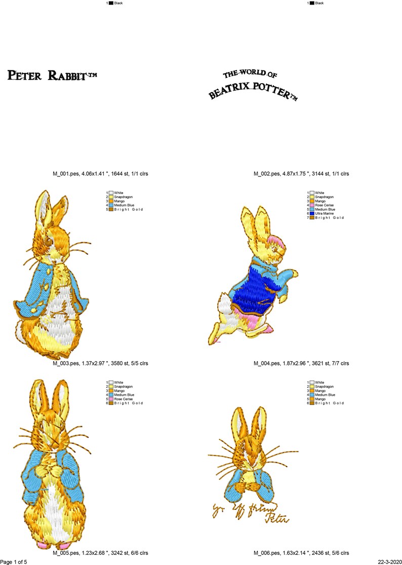 30 Peter Rabbit Machine Embroidery Designs Beatrix Potter - Etsy UK