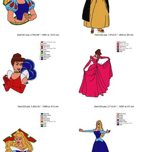 20 Disney Princess Machine Embroidery Designs Disney - Etsy
