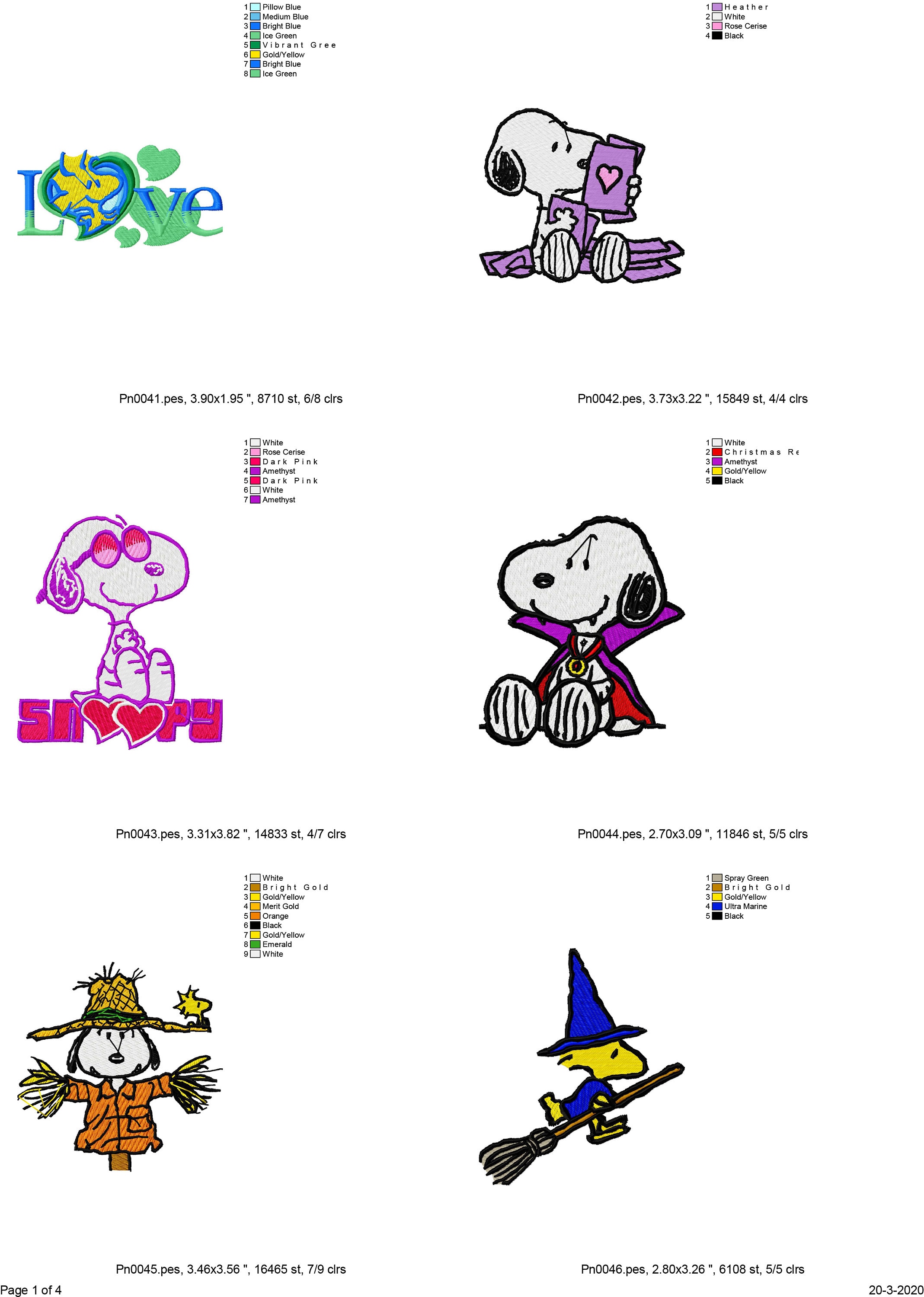 20 Snoopy Machine Embroidery Designs Peanuts Embroidery - Etsy