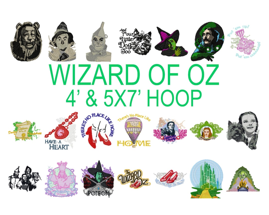 21 Wizard of Oz Machine Embroidery Designs, Ruby Slippers Embroidery ...