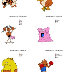 35 Pokémon Maschine Stickerei Designs, Pokemon Stickerei, Pikachu ...