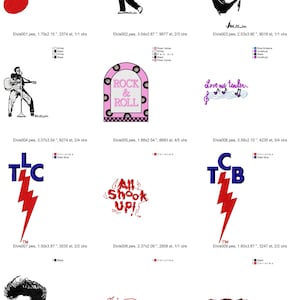 25 Elvis Presley Machine Embroidery Designs, King of Rock N Roll ...