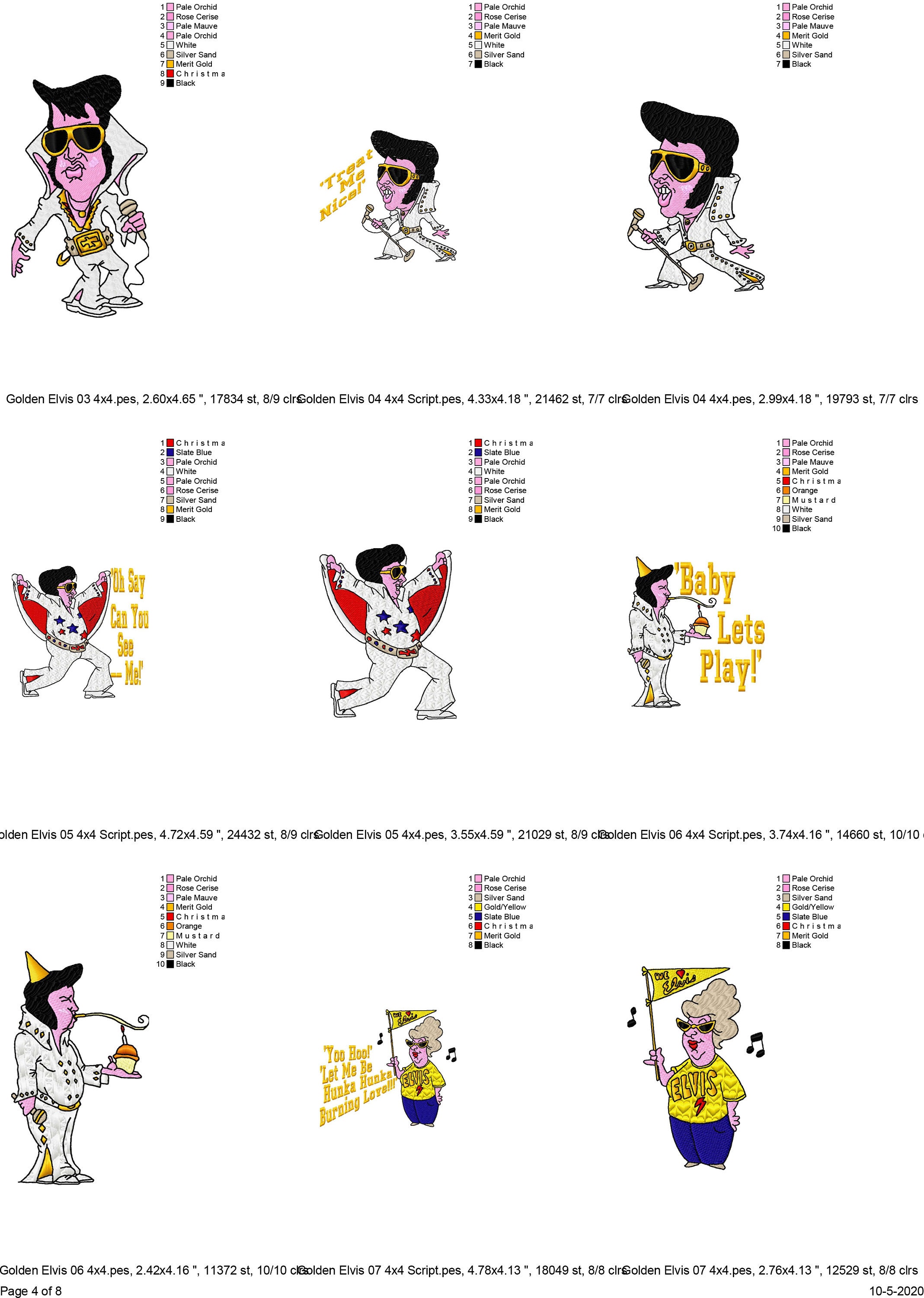 22 Elvis Presley Machine Embroidery Designs 3 Sizes Each - Etsy