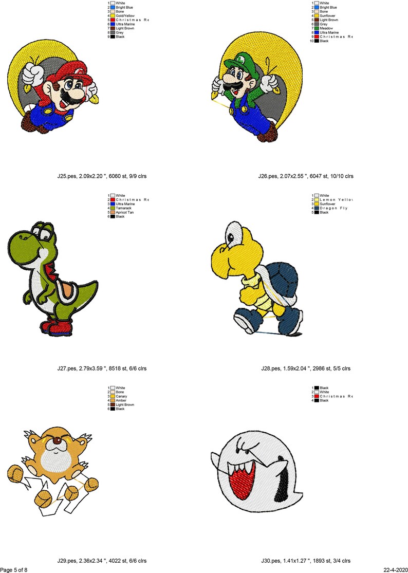 44 Nintendo Super Mario Bros machine embroidery designs | Etsy