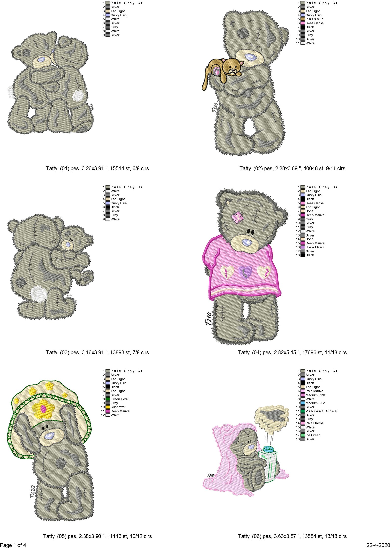 24 Tatty Teddy Machine Embroidery Designs Teddy Bear - Etsy UK