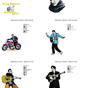 32 Elvis Presley Machine Embroidery Designs, King of Rock N Roll ...