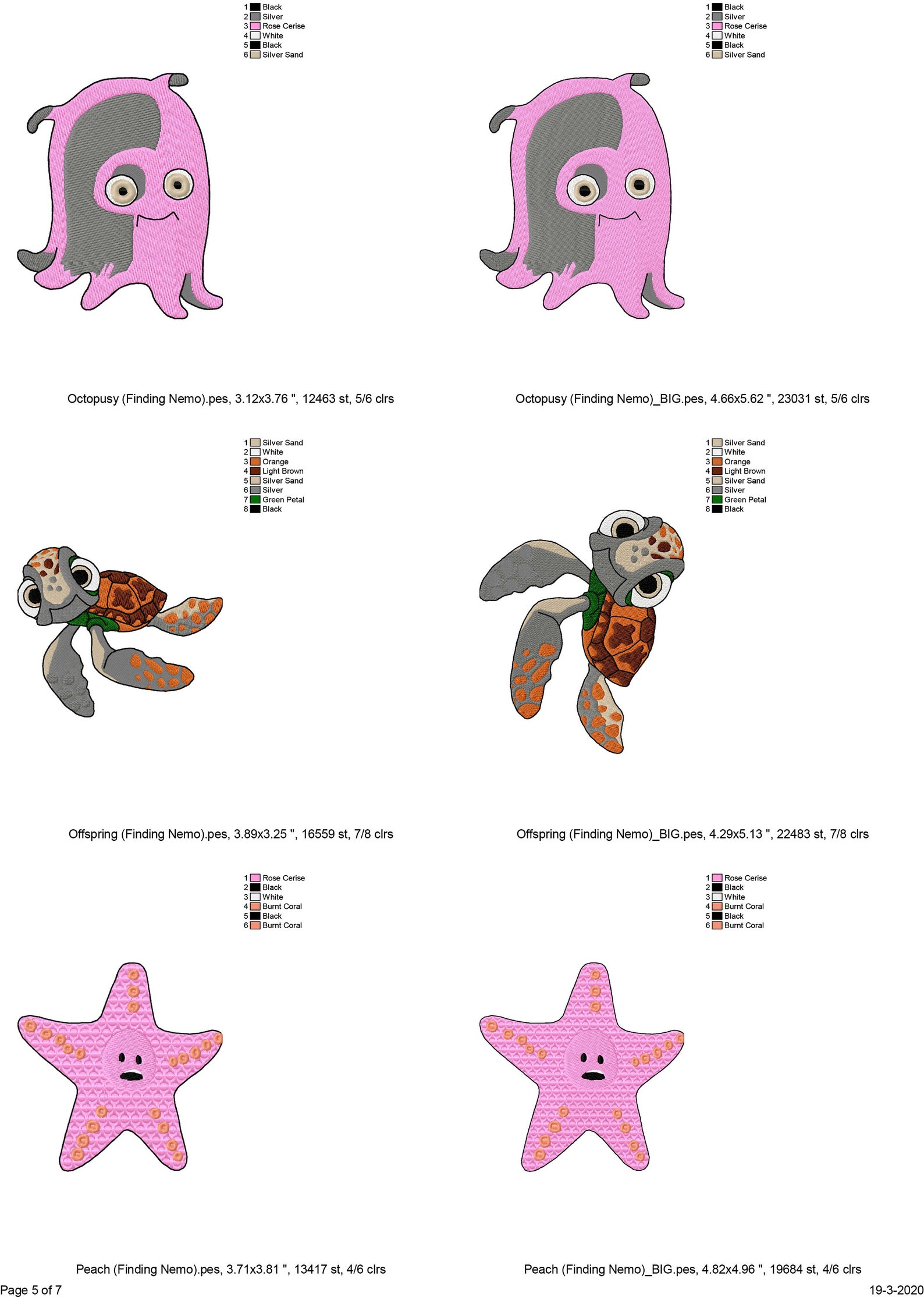 19 Finding Nemo Machine Embroidery Designs Disney Embroidery | Etsy