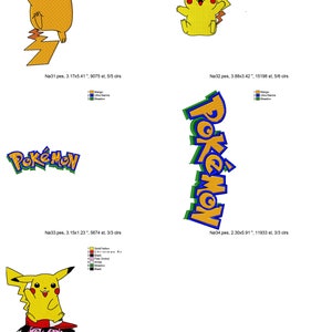 35 Pokémon Machine Embroidery Designs, Pokemon Embroidery, Pikachu ...