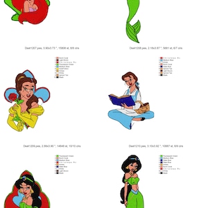 20 Disney Princess Machine Embroidery Designs Disney - Etsy