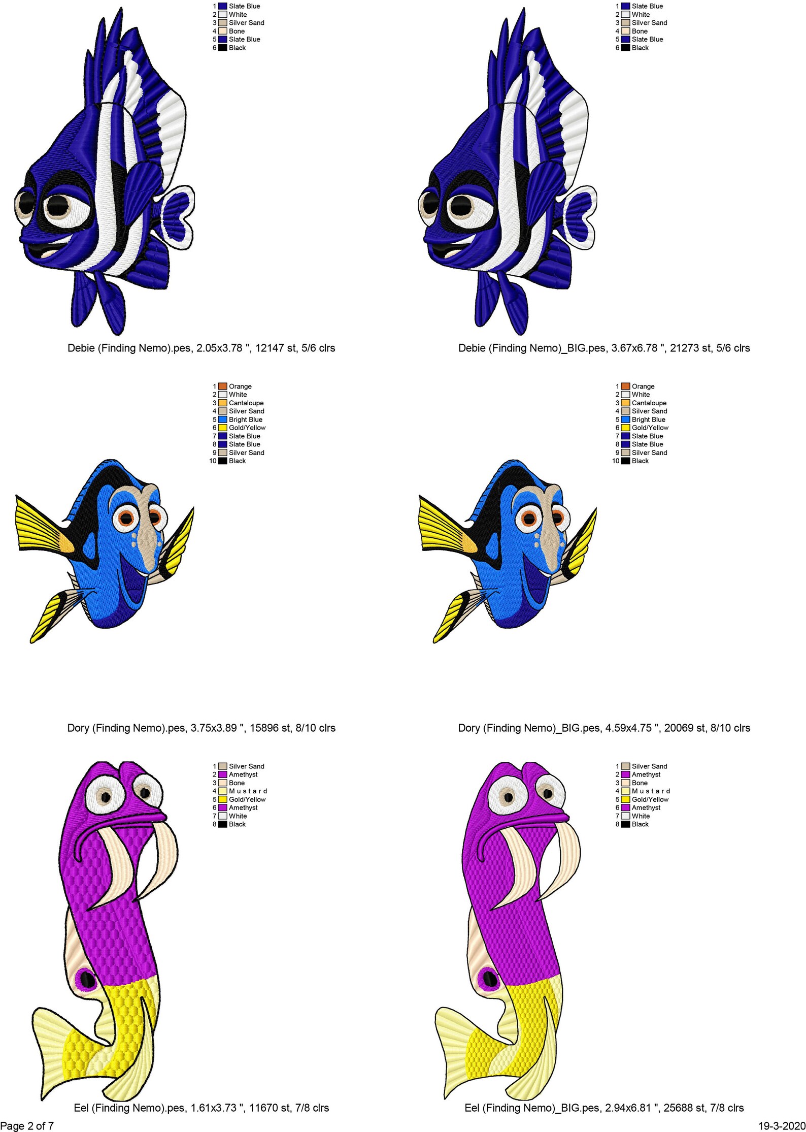 19 Finding Nemo Machine Embroidery Designs Disney Embroidery | Etsy