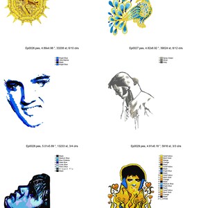 32 Elvis Presley Machine Embroidery Designs, King of Rock N Roll ...