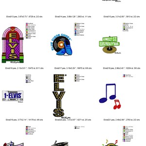 25 Elvis Presley Machine Embroidery Designs, King of Rock N Roll ...