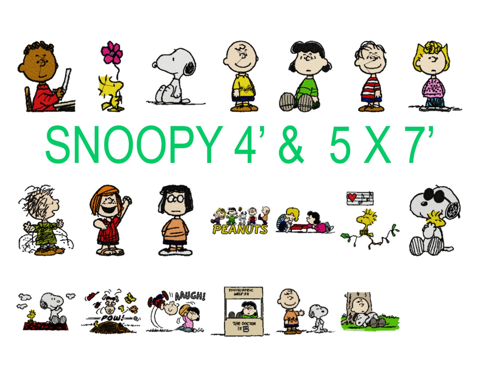 20 Snoopy Machine Embroidery Designs, Peanuts Embroidery, Woodstock ...