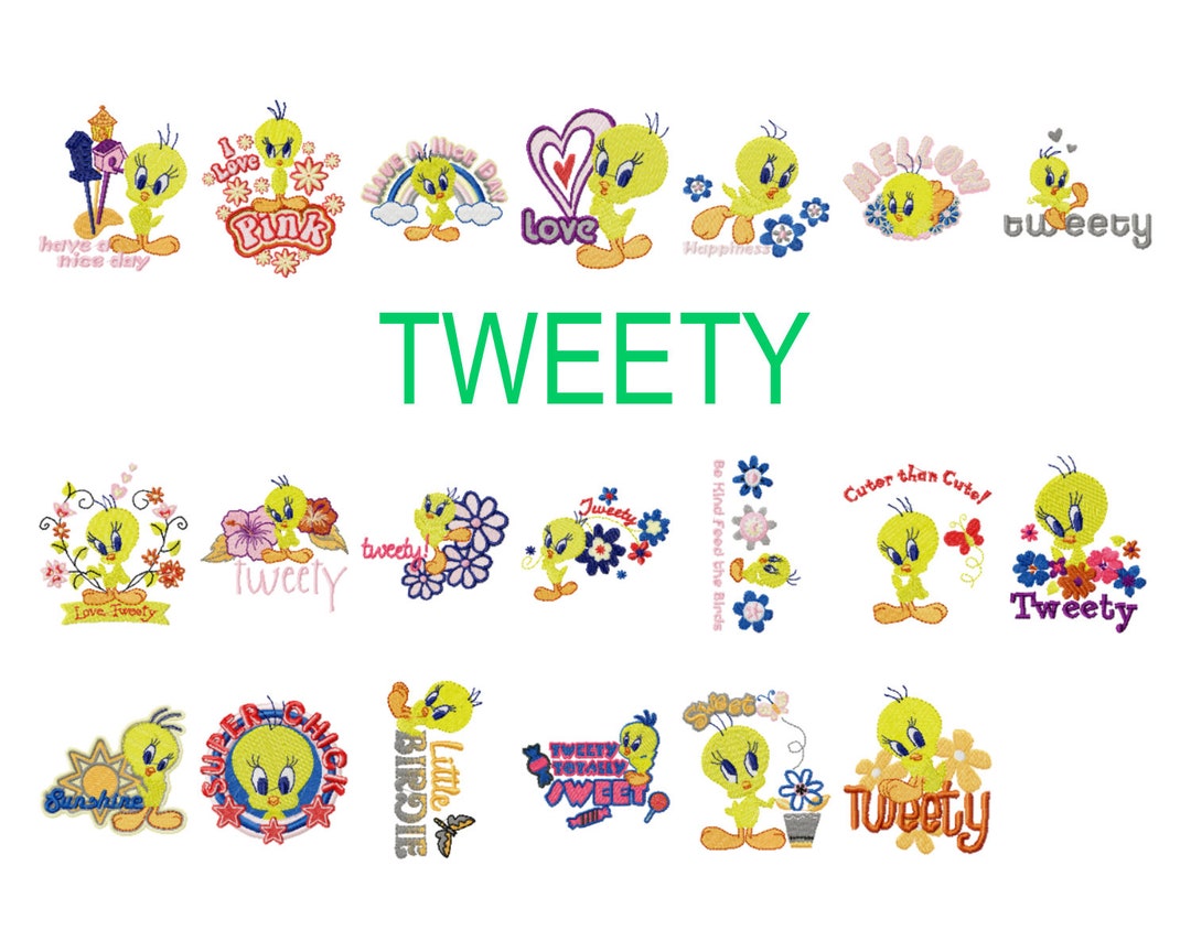 20 Tweety Machine Embroidery Designs, Tweety Bird Embroidery, Looney ...