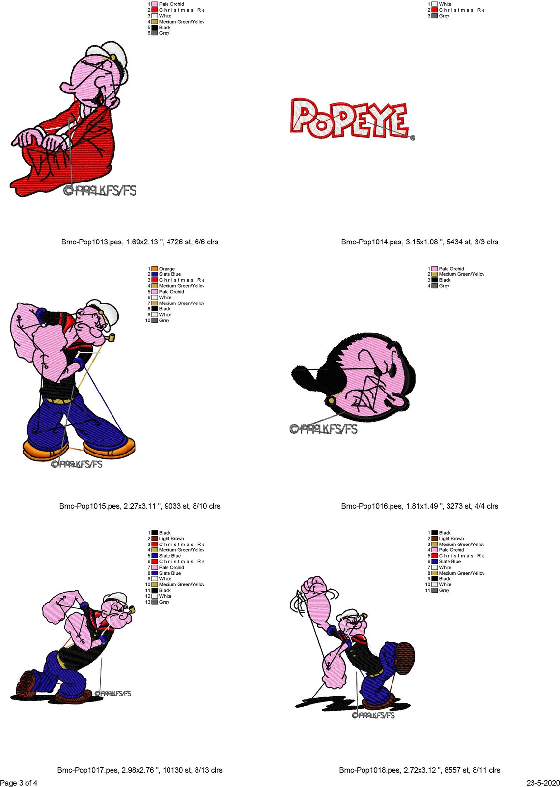 23 Popeye Machine Embroidery Designs Popeye the Sailor Man - Etsy