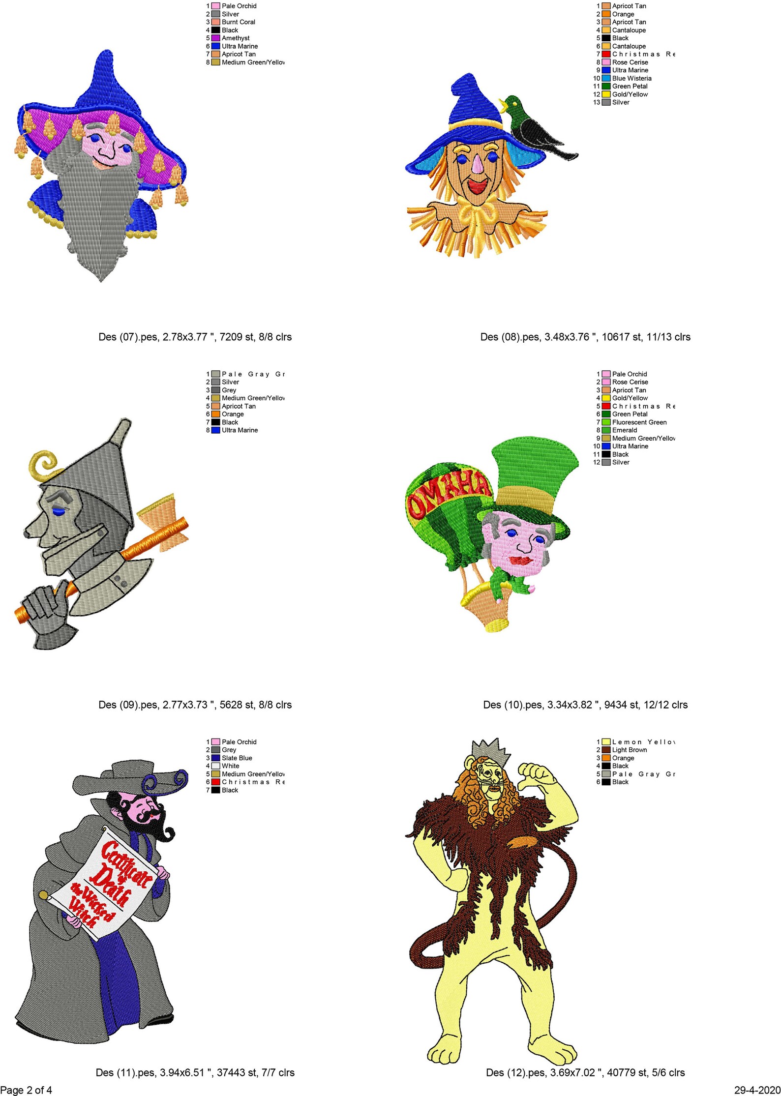 19 Wizard of Oz Machine Embroidery Designs, Cowardly Lion Embroidery ...