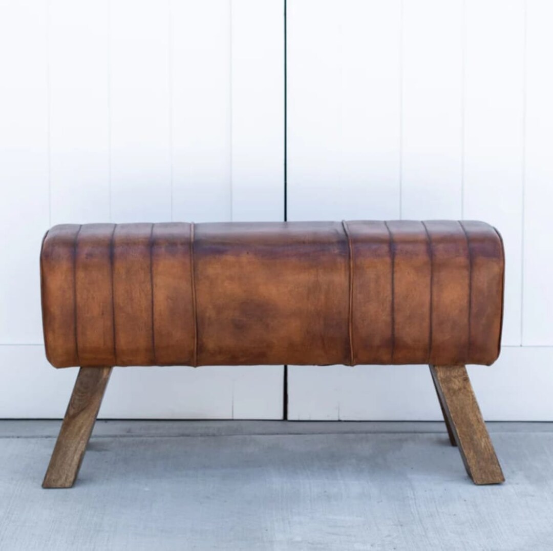Leather Pommel Bench, End of the Bench, Gym Bench, Entryway Bench ...