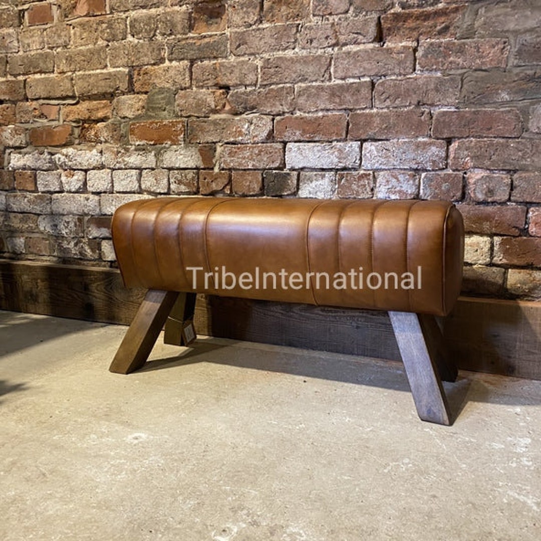 Leather Pommel Bench End of the Bench Gym Bench Entryway - Etsy