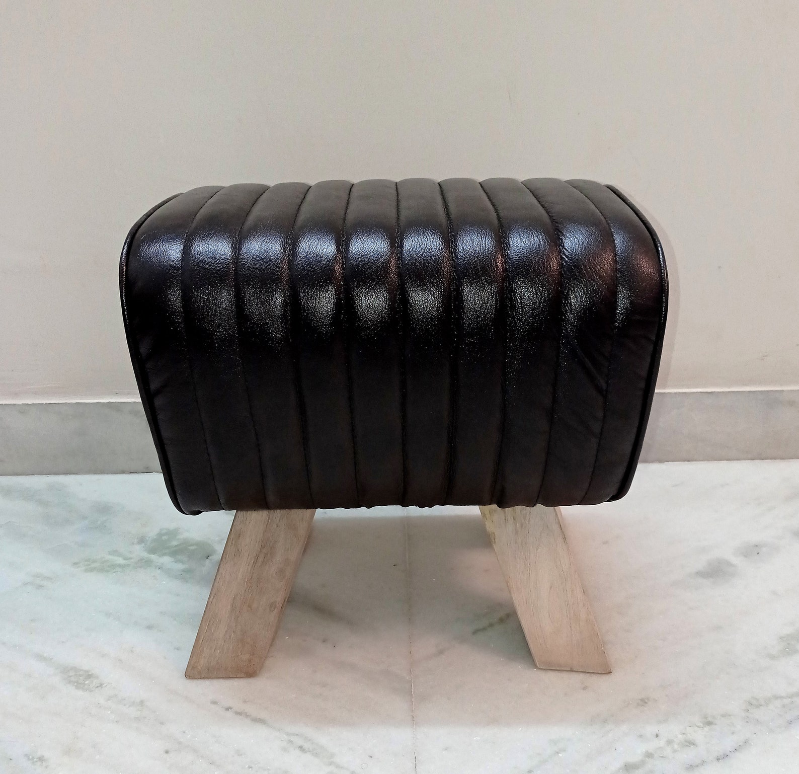 Leather Stool Leather Ottoman Pommel Horse Stool Ottoman - Etsy