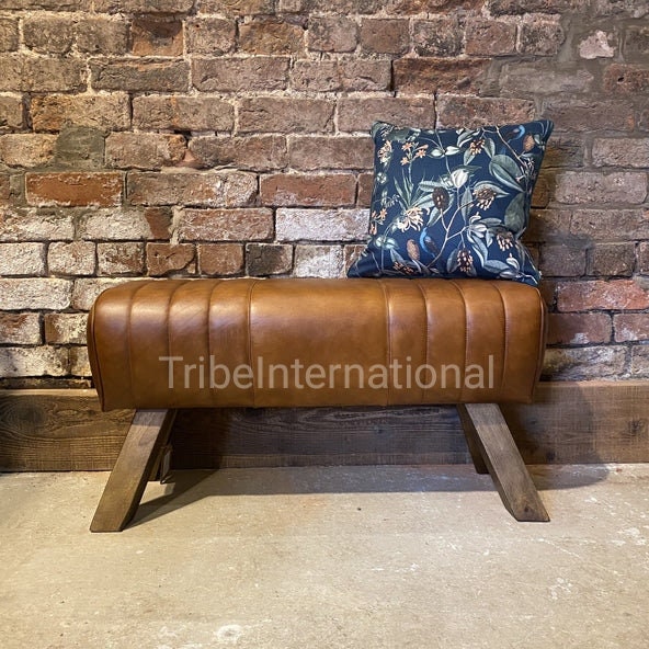 Leather Pommel Bench End of the Bench Gym Bench Entryway - Etsy