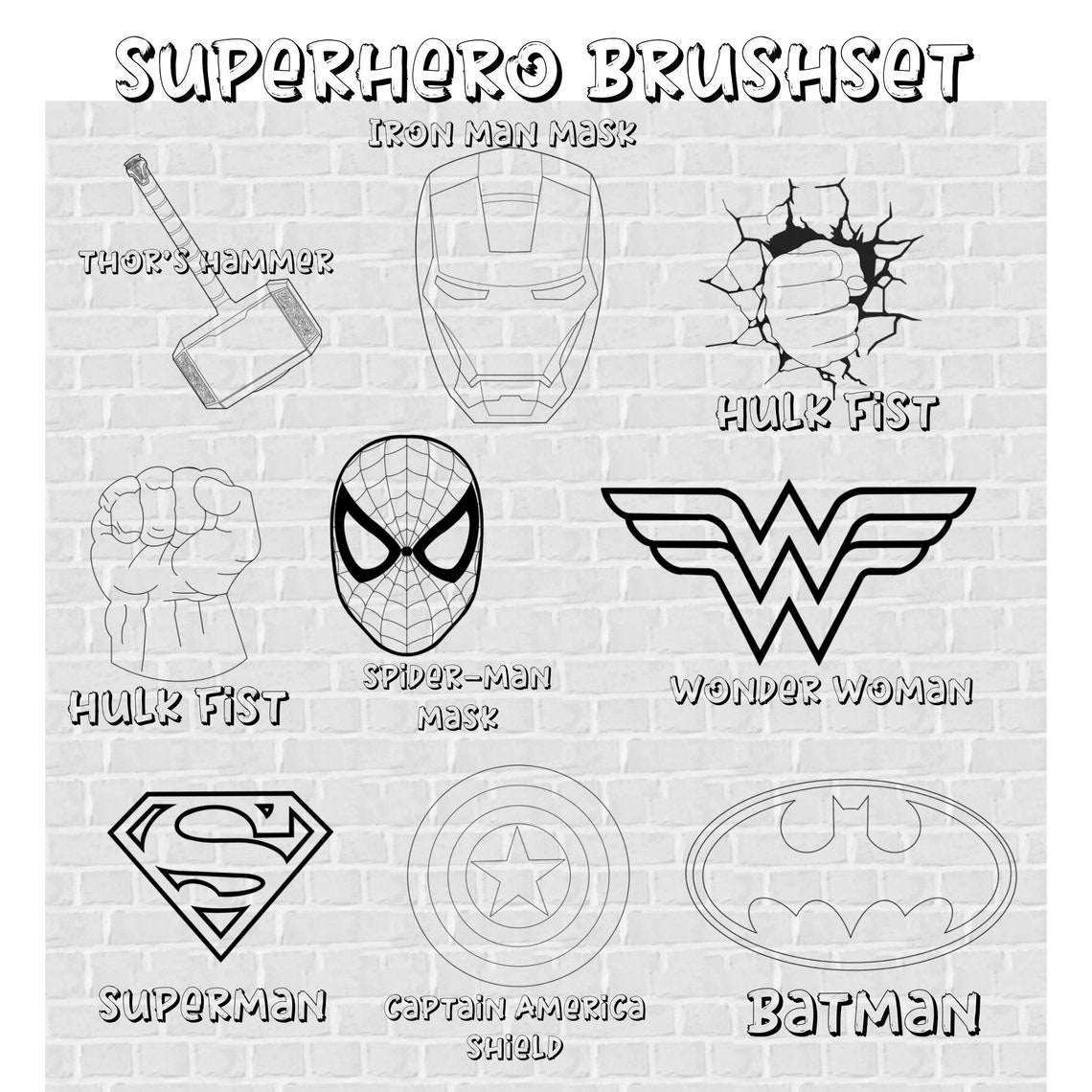 Superhero Procreate Stamps Superhero Stamps for Procreate - Etsy