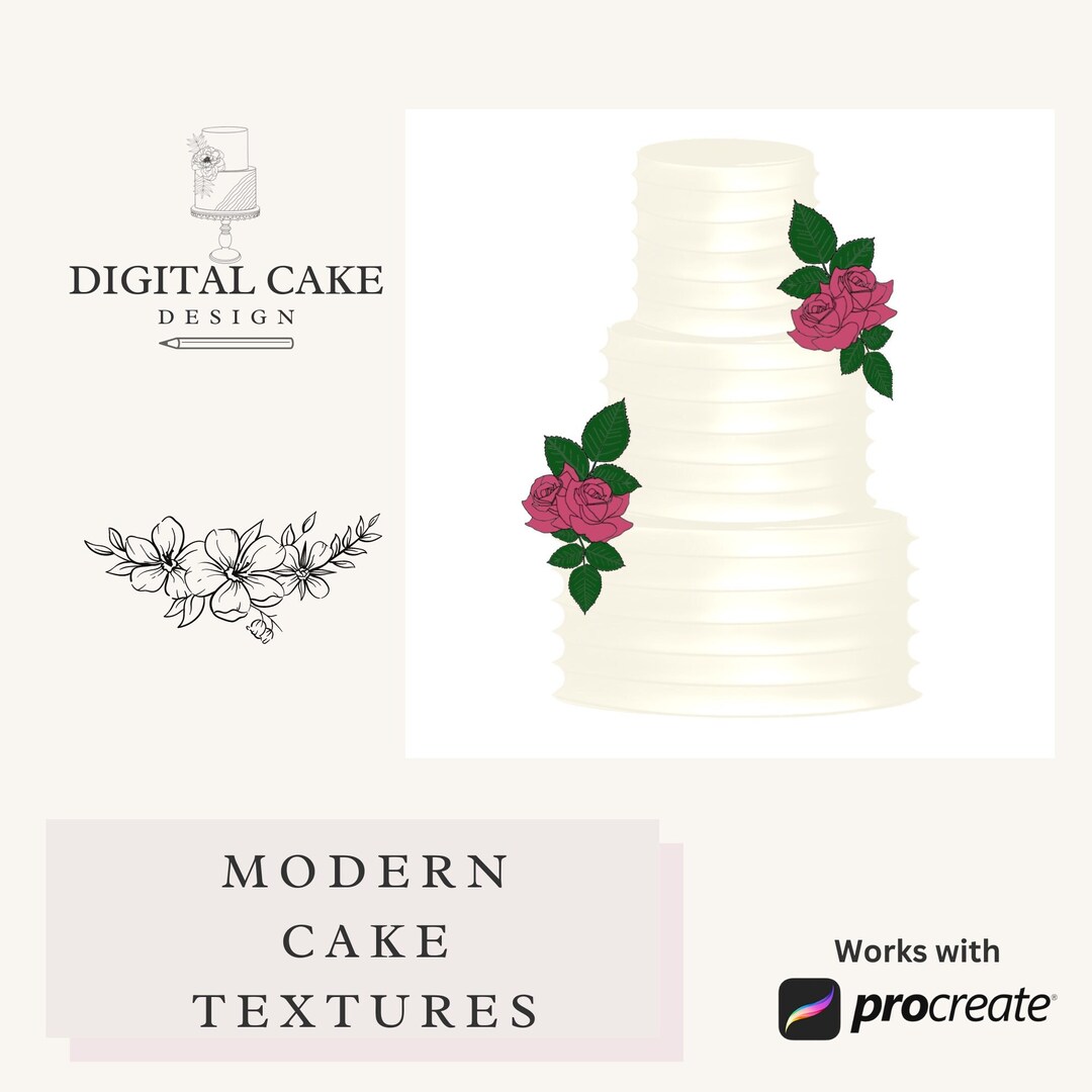 Modern Cake Textures Procreate Stamp Set, Cake Stamp Set, Cake Textures ...