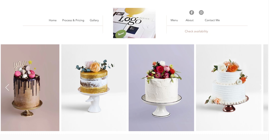 Wix Website Template for Cake Makers, Cake Website Template, Wedding ...