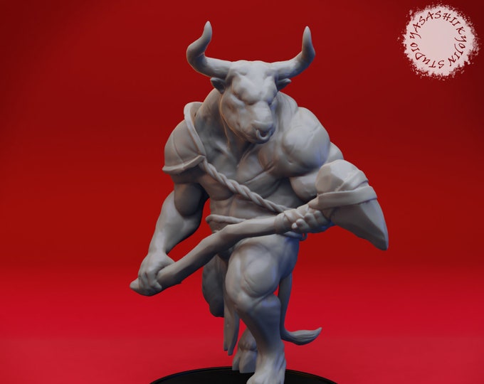 Minotaur Slaver Bull Beast Dungeons and Dragons Monster Minoc 28mm ...