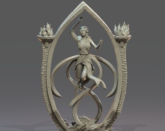 Izanami 3d Printed Miniature With Decorative Base for Tabletop - Etsy