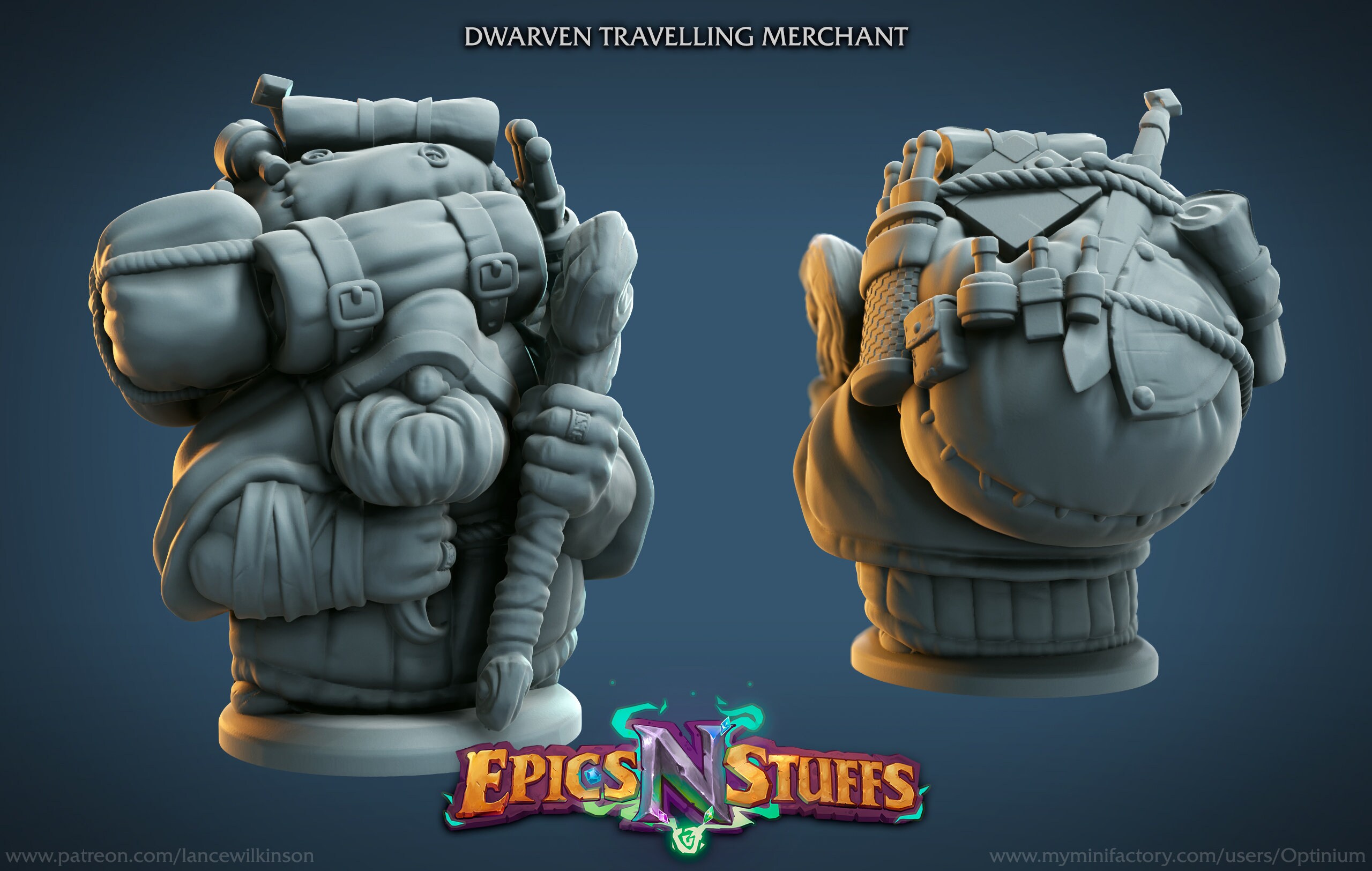 Dwarven Merchant 3d Printed Miniature for Tabletop - Etsy UK