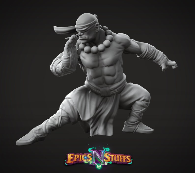 Human Monk 3d printed Miniature for tabletop RPGsDungeons and | Etsy
