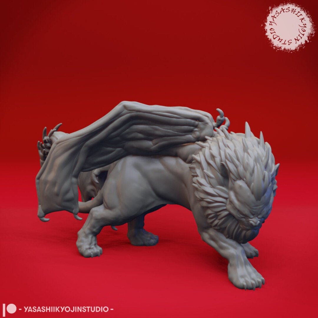 Manticore 3d Printed Miniature for Tabletop Rpgsdungeons and ...