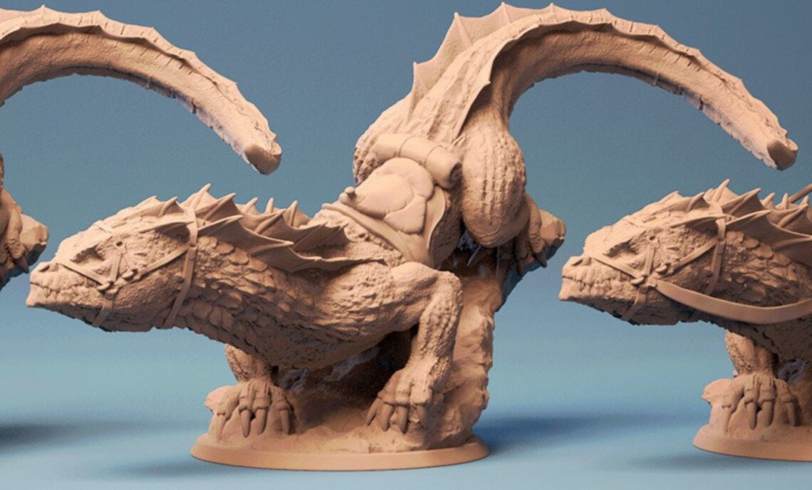 Giant Mounted Lizard 3d Printed Miniature for Tabletop - Etsy UK