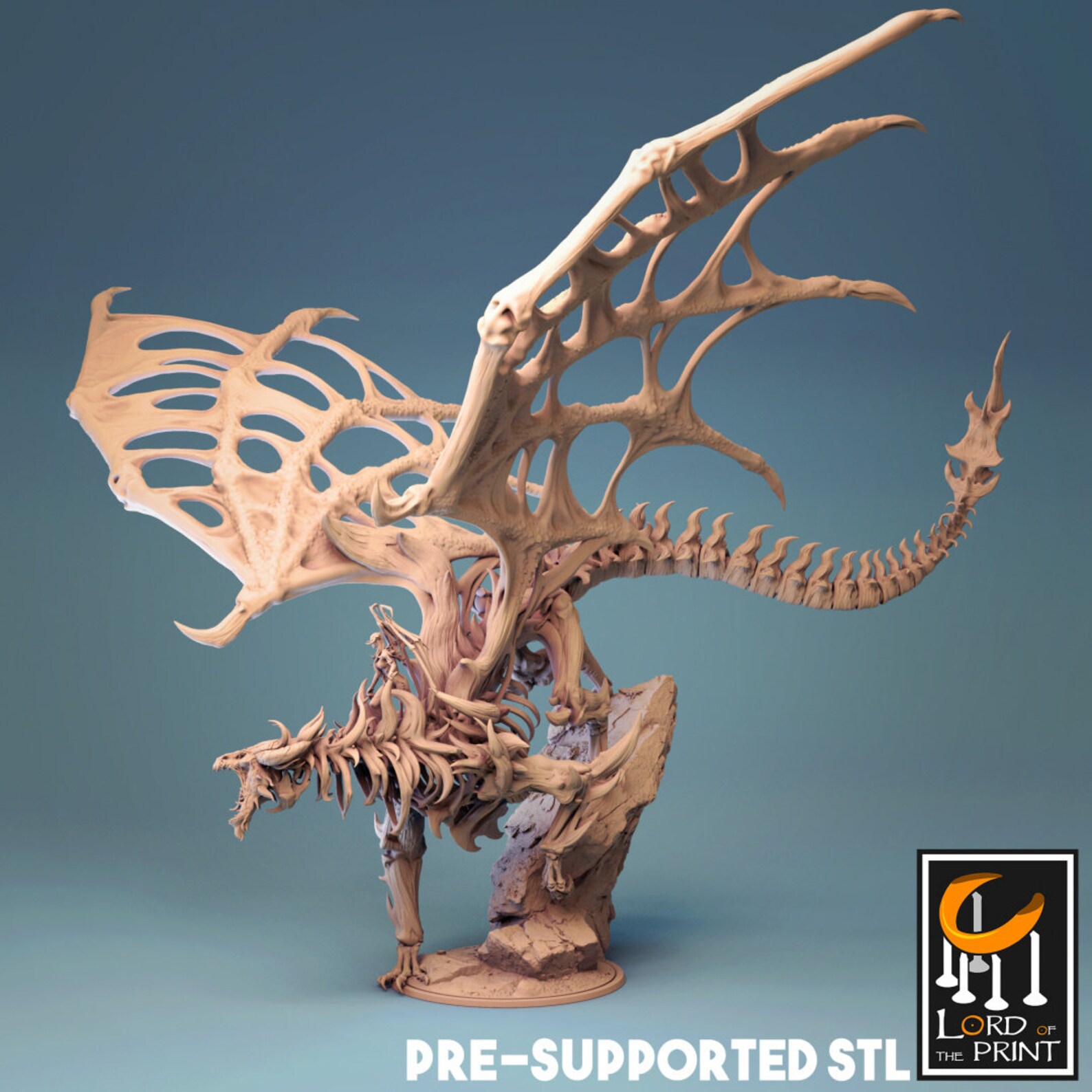 Undead Dragon 3d Printed Miniature for Tabletop Rpgsdungeons | Etsy UK