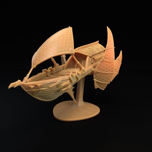 Space Elf Skiff 3d Printed Miniatures for Tabletop Rpgs Dungeons and ...