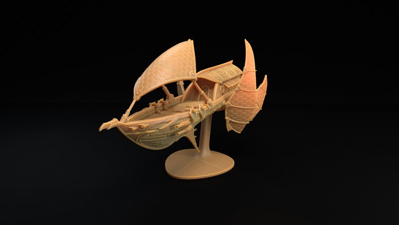 Space Elf Skiff 3d Printed Miniatures for Tabletop Rpgs - Etsy
