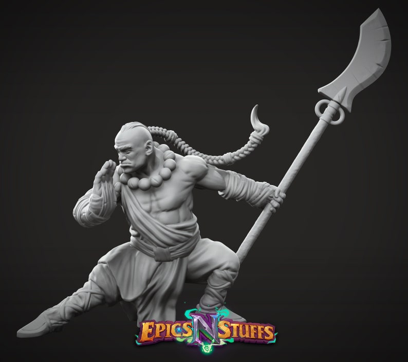 Human Monk 3d printed Miniature for tabletop RPGsDungeons and | Etsy