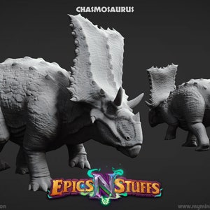 Chasmosaurus 3d Printed Miniature for Tabletop Rpgsdungeons and ...