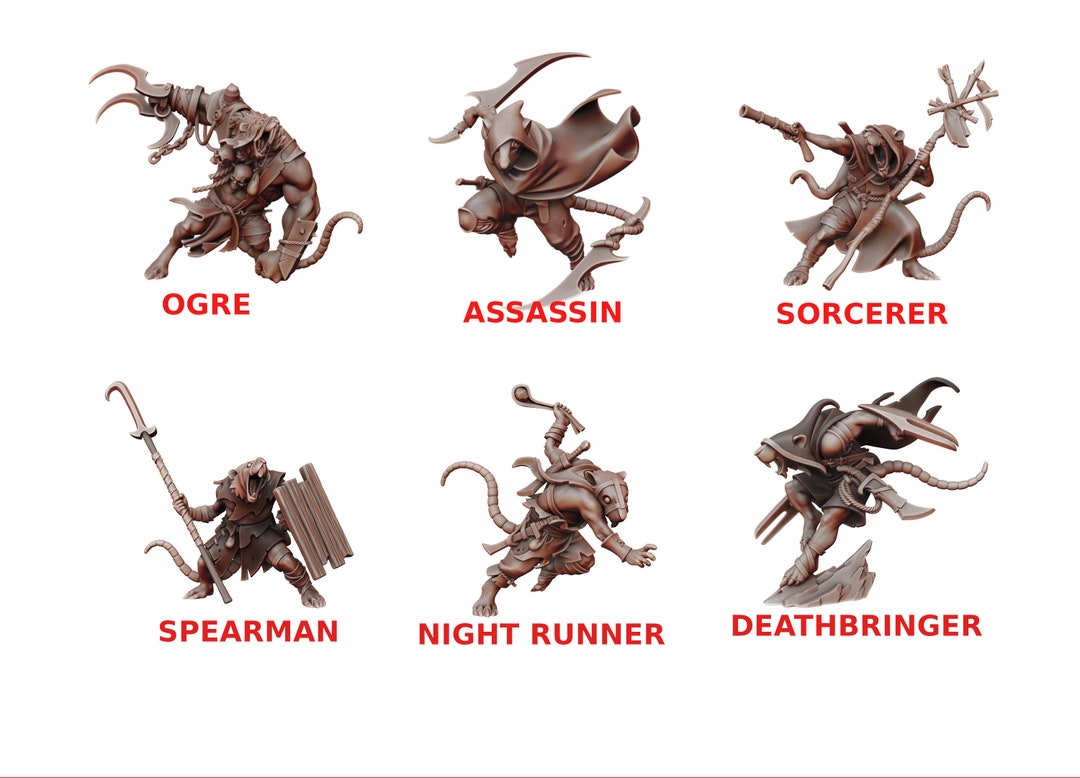Ratfolk 3d Printed Miniatures by Manuel Boria for Tabletop Rpgsdungeons ...