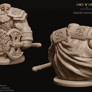 Dwarven Infantryfighters 3d Printed Miniatures for Tabletop ...
