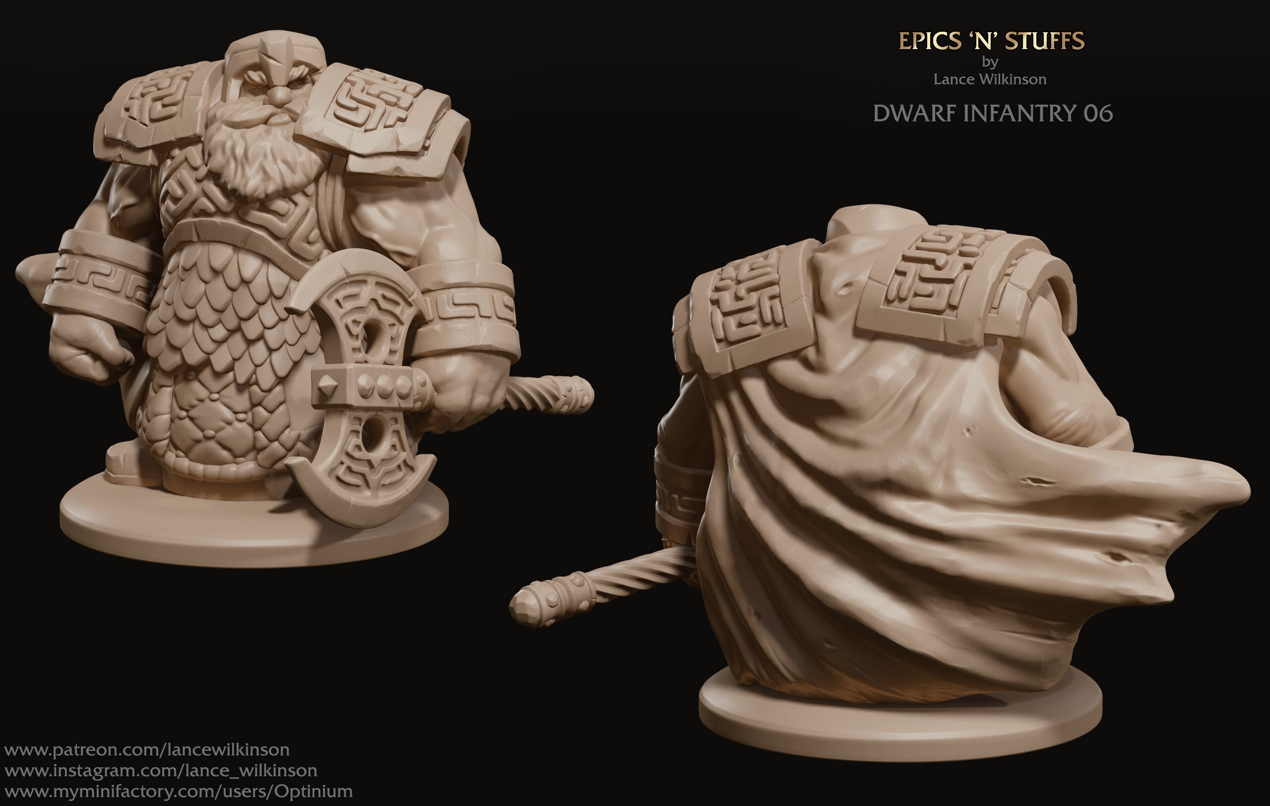 Dwarven InfantryFighters 3d printed miniatures for tabletop | Etsy